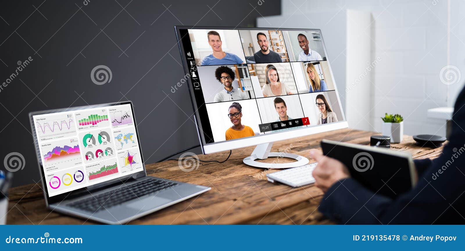 Online Video Conference Interview Meeting Stock Photo - Image of ...