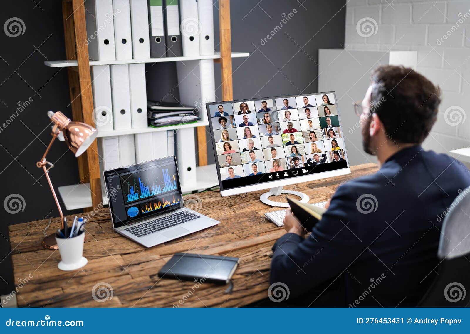 Online Video Conference Interview Meeting Stock Image - Image of ...