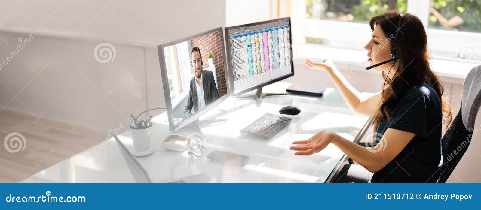 Online Video Conference Learning Call Stock Photo - Image of coffee ...