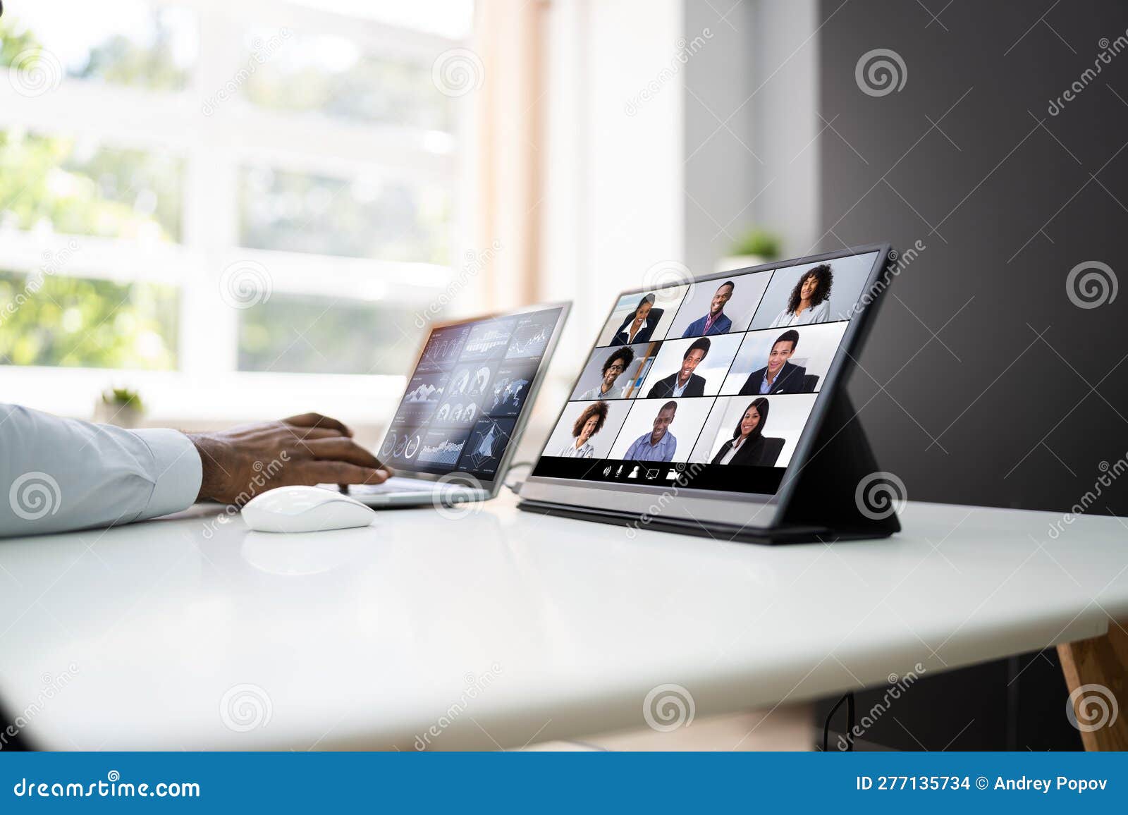 Online Video Conference Learning Webinar Meeting Stock Photo - Image of ...