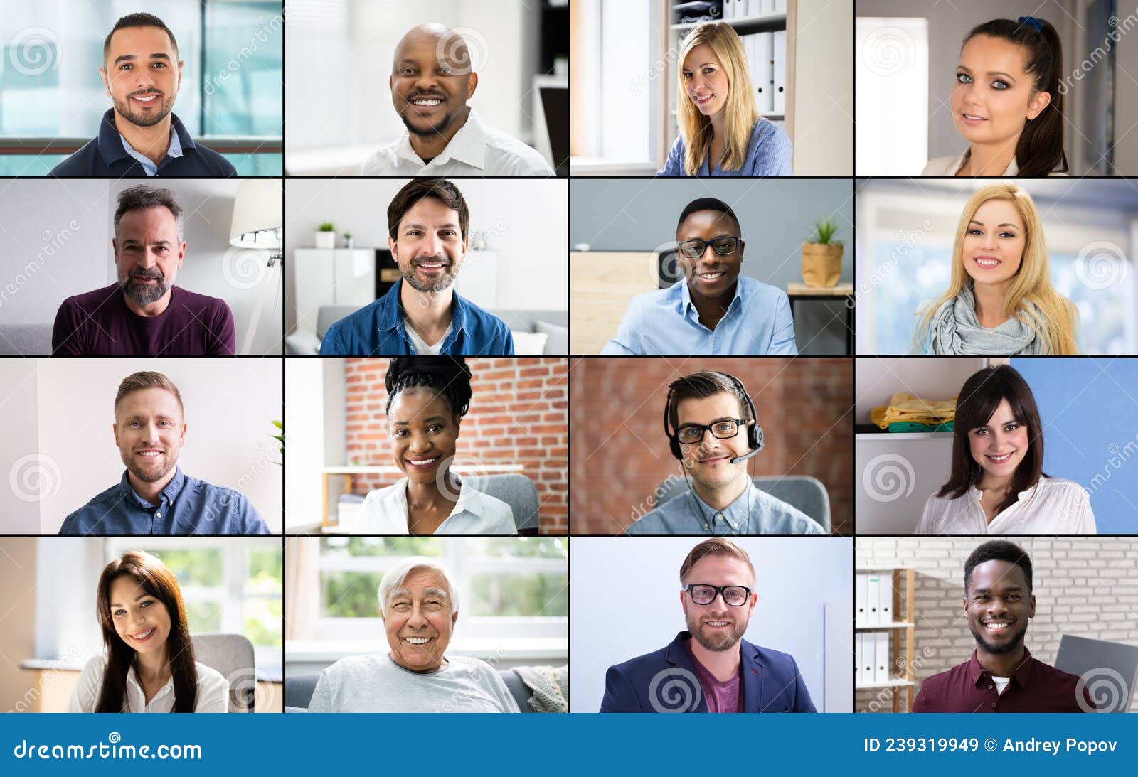 Online Video Conference Meeting Group Call Stock Image - Image of ...