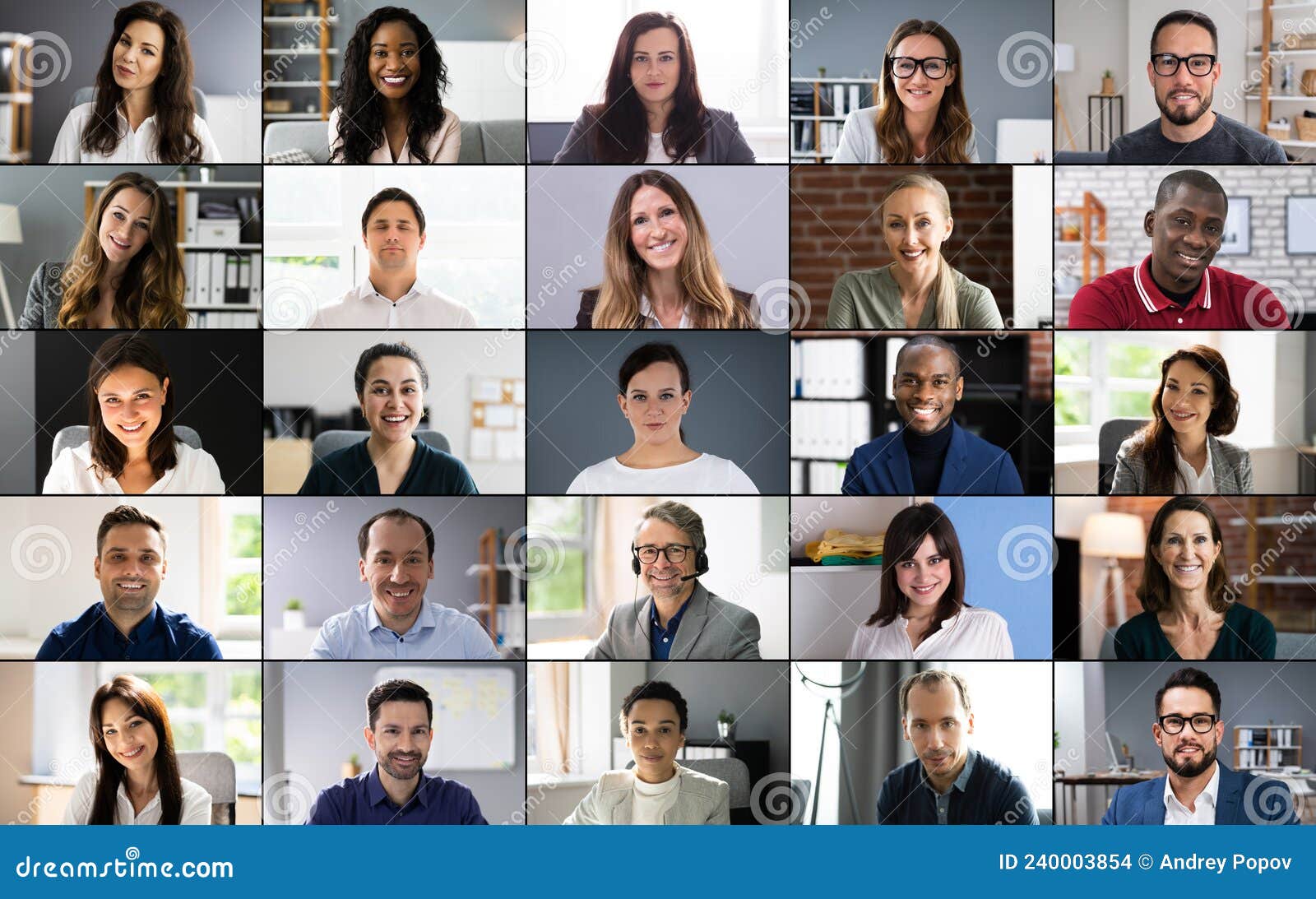 Online Video Conference Meeting Group Call Stock Photo - Image of ...