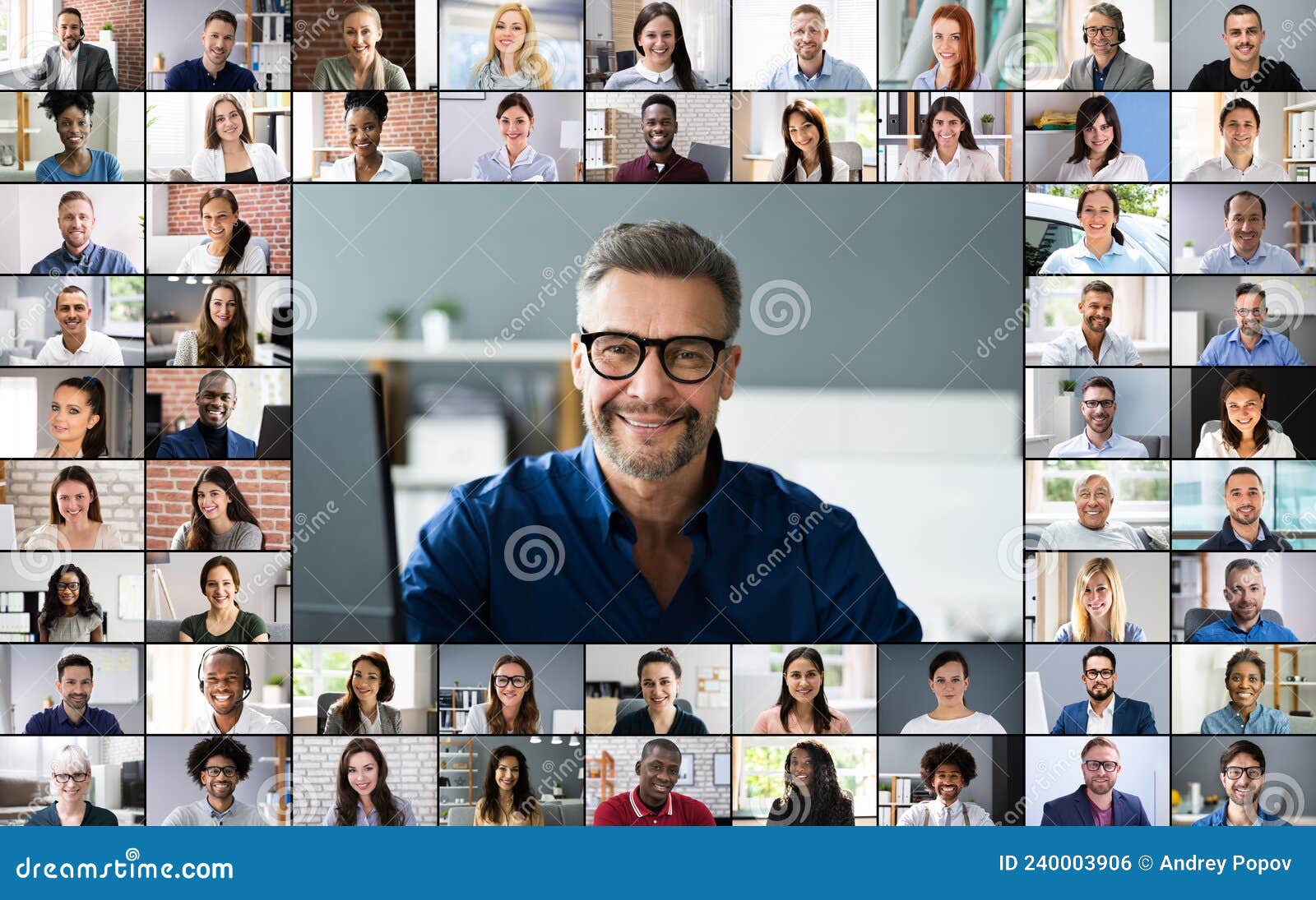 Online Video Conference Meeting Group Call Stock Photo - Image of ...