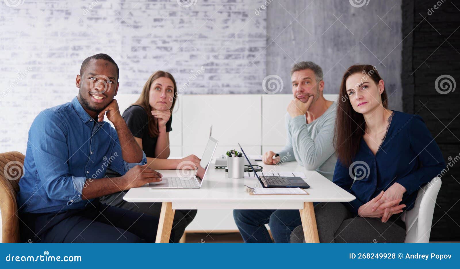 Online Video Conference Webinar Angry People Arguing Stock Photo ...
