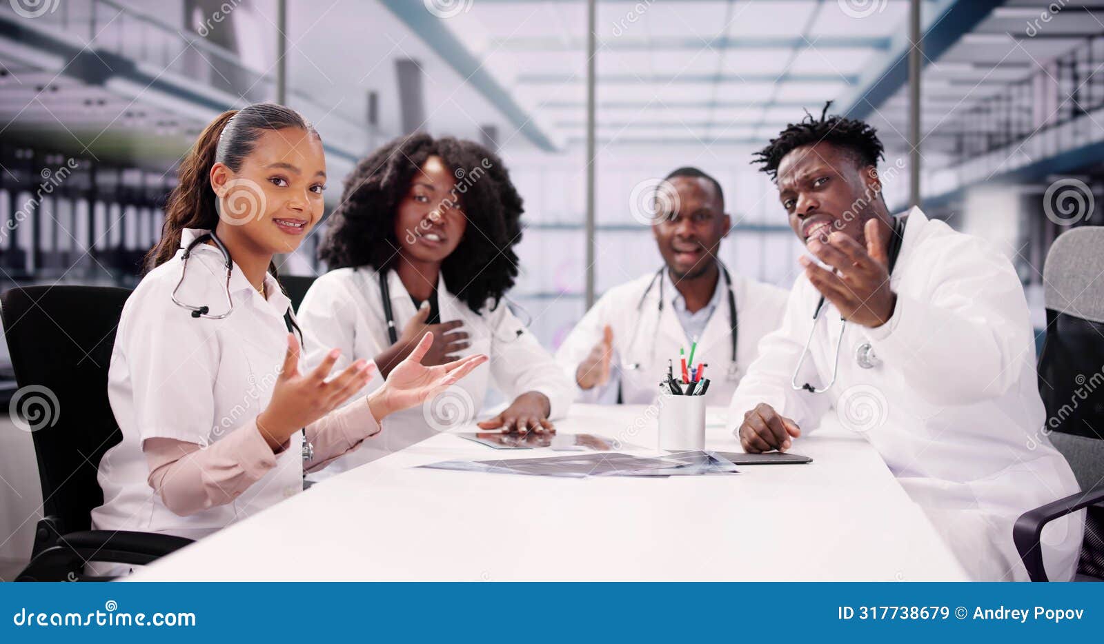 Online Video Conference Webinar Angry People Arguing Stock Image ...