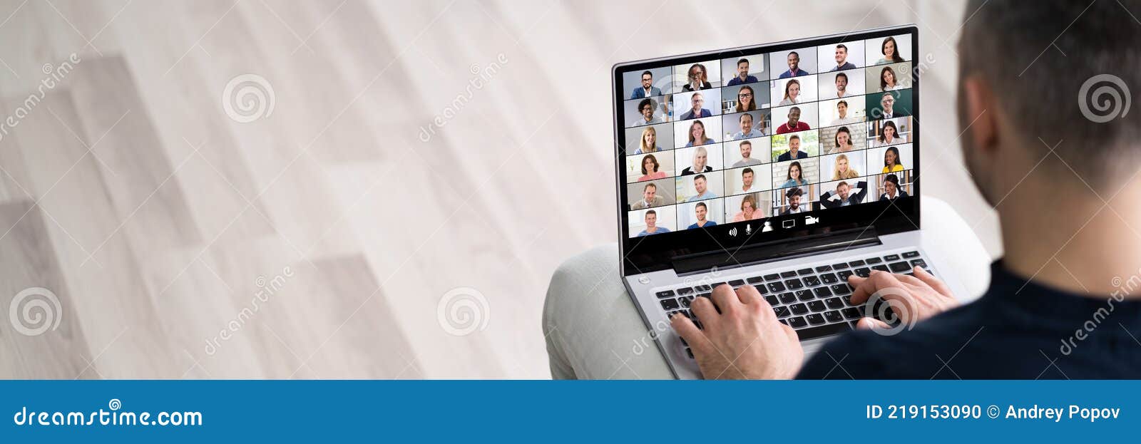 Online Video Conference Webinar Call Stock Photo - Image of chat ...