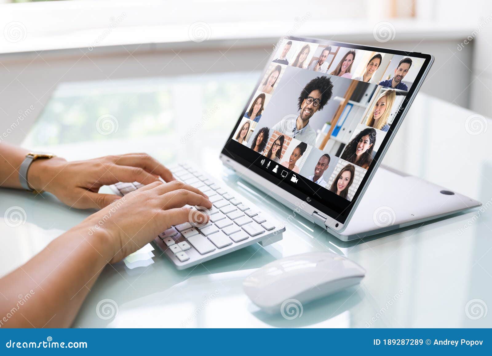 Online Video Conference Webinar Call Stock Image - Image of ...