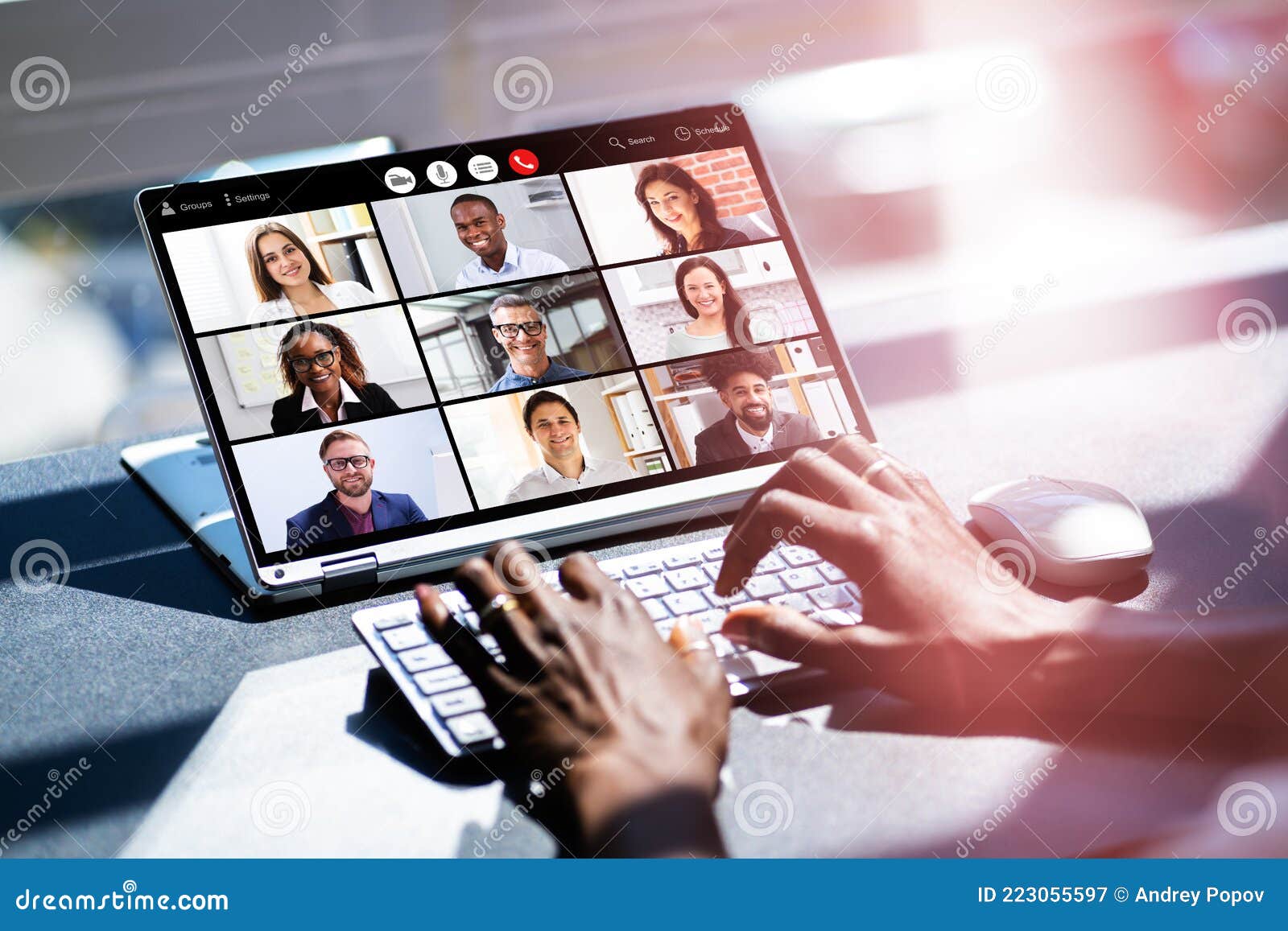 Online Video Conference Webinar Remote Call Stock Image - Image of ...