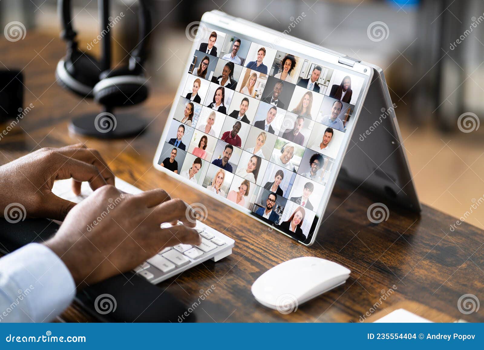 Online Video Conference Work Call Stock Photo - Image of working ...