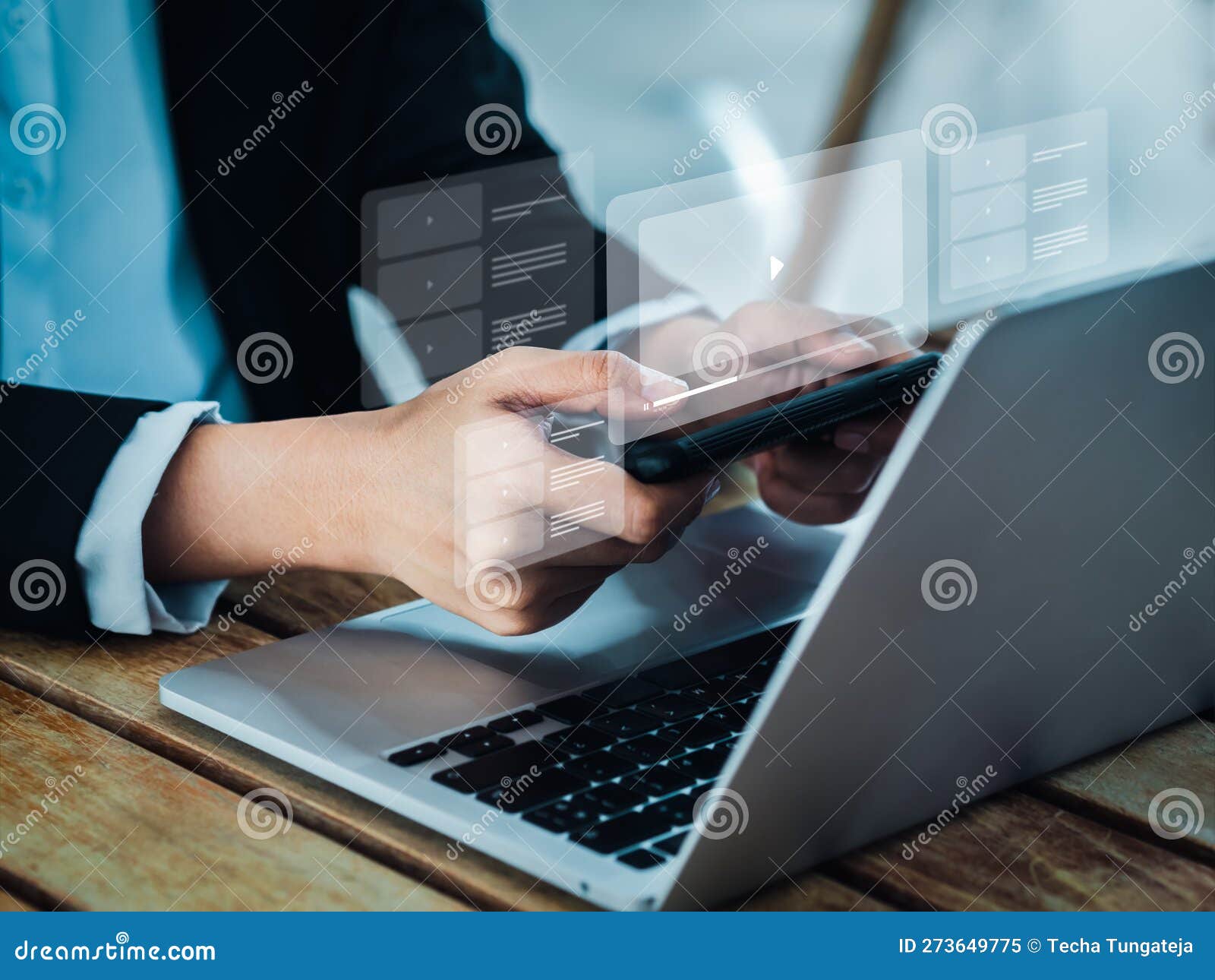 Online Video Tutorial Learning Concept. Play Button Icon on Video ...