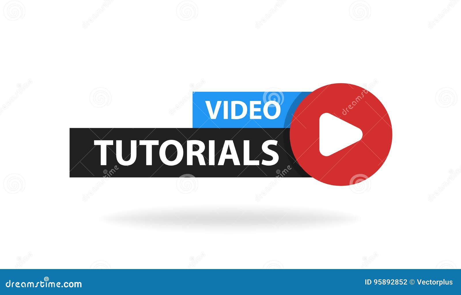 Online Video Tutorials Education Button. Play Lesson Concept Stock ...