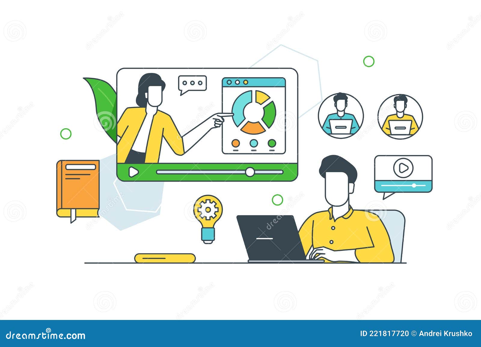 Online Video Tutorials for Training Stock Vector - Illustration of ...