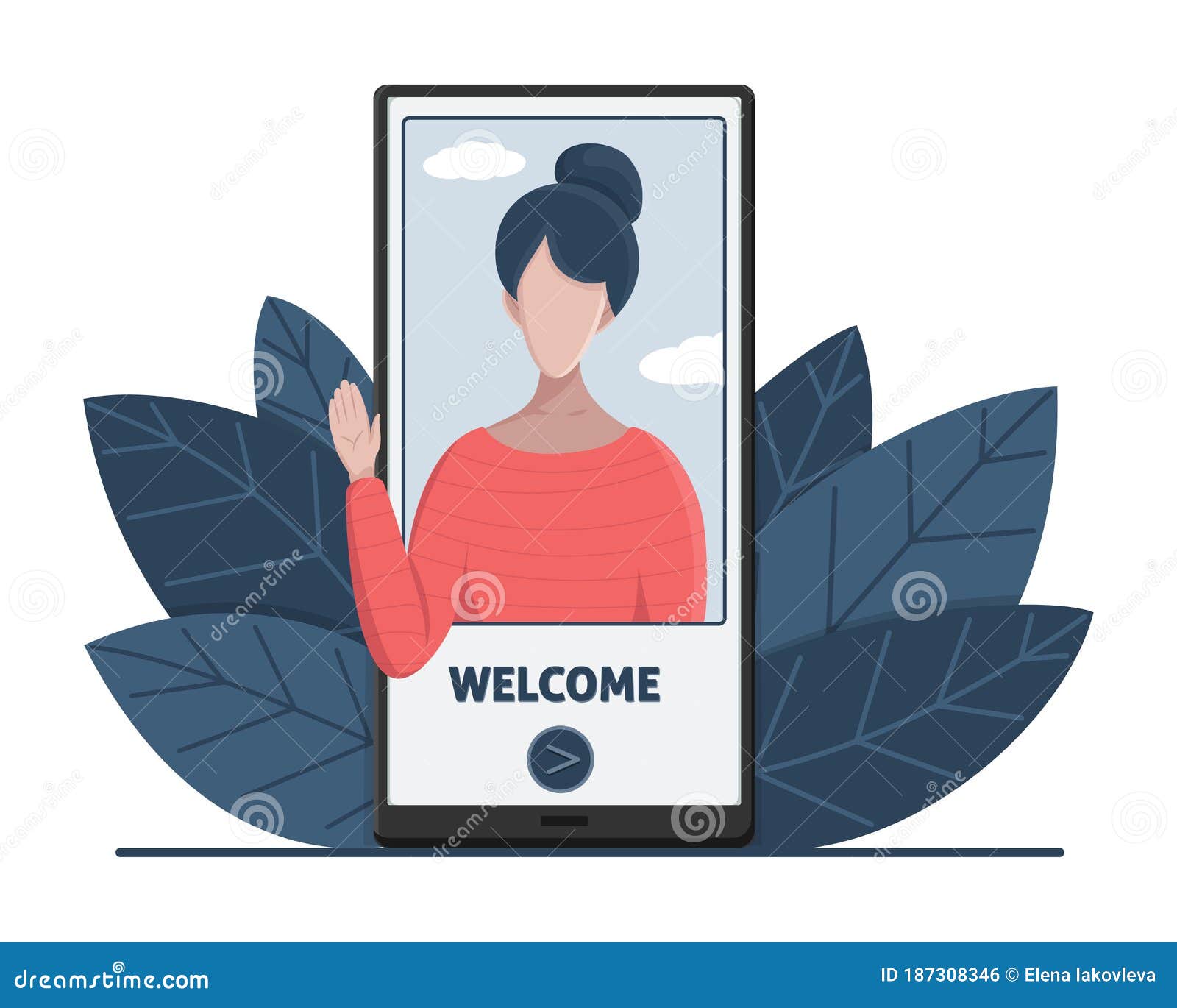 Online Virtual Assistant Concept. Welcome To the App. Virtual Help ...