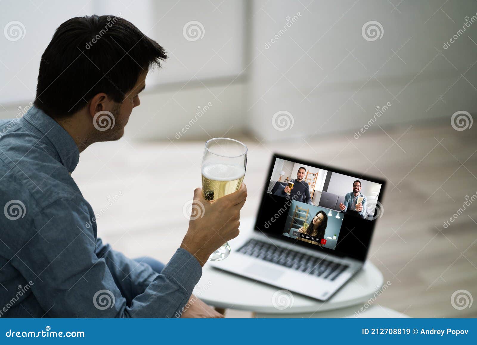 Online Virtual Beer Drinking Party Stock Image - Image of dining ...