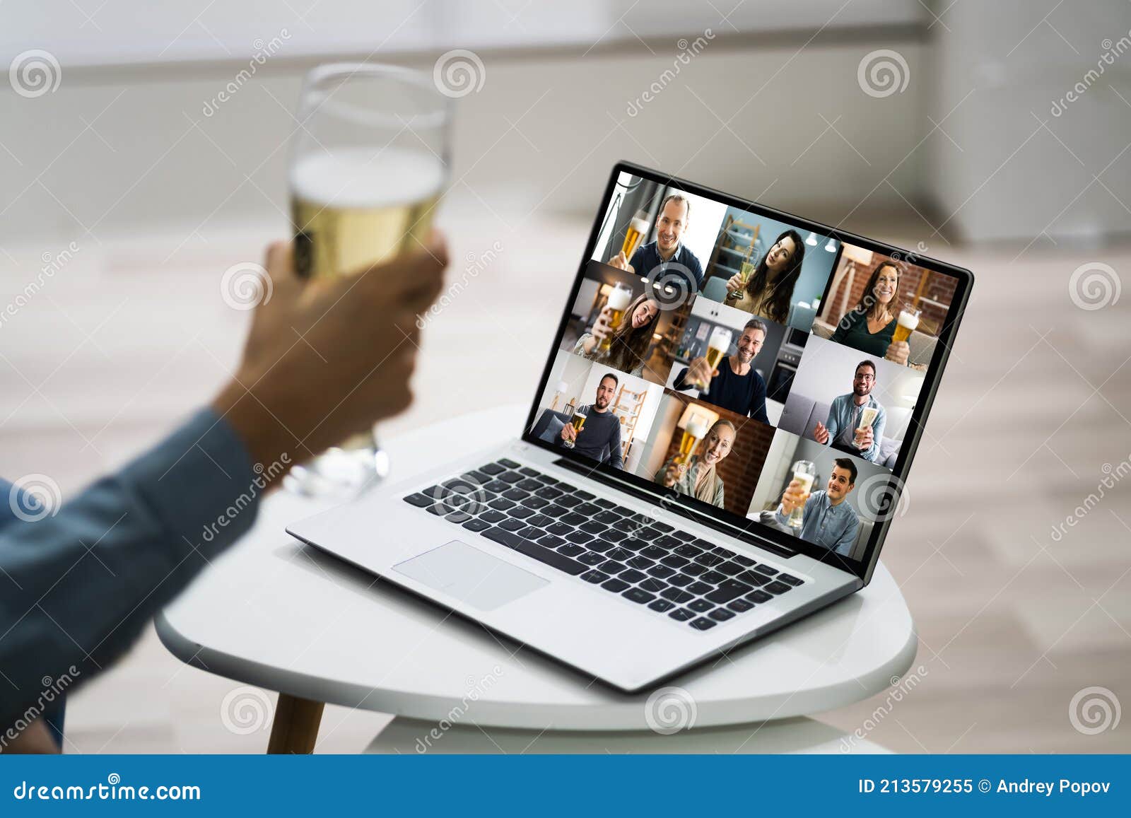 Virtual Beer Drink Online Party Stock Image - Image of evening, male ...