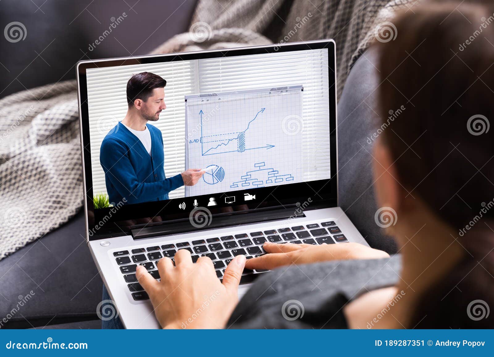 Online Virtual Video Conference Training Stock Image - Image of service ...