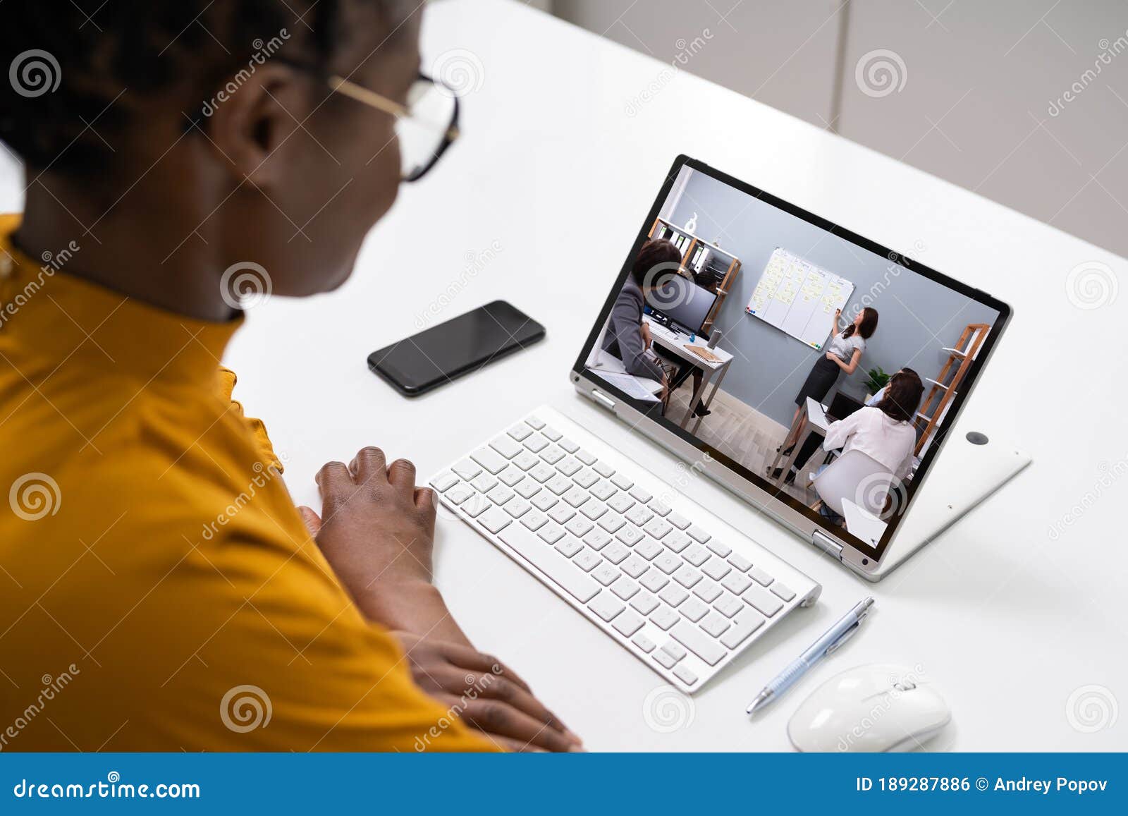Online Virtual Video Conference Training Stock Photo - Image of ...