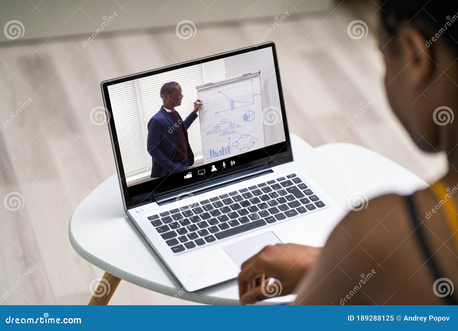 Online Virtual Video Conference Training Stock Image - Image of ...