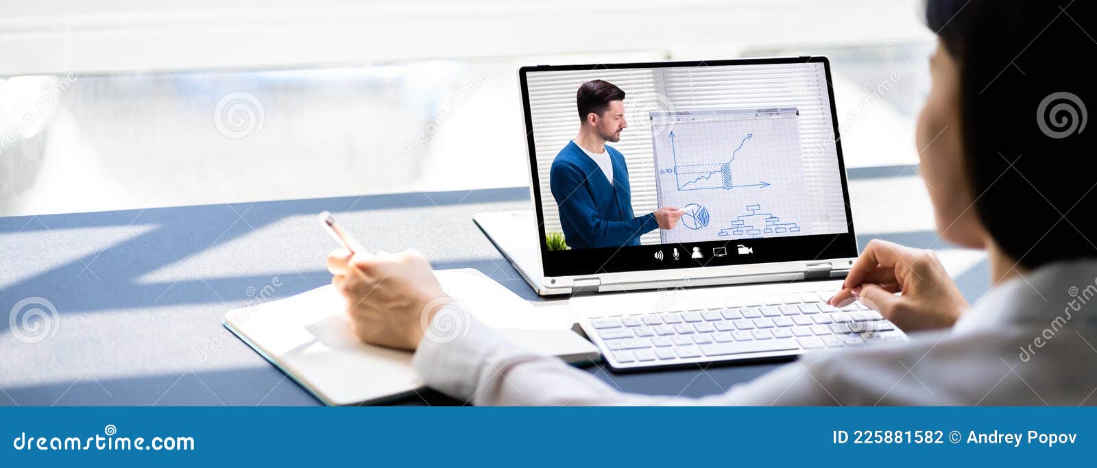 Online Virtual Video Conference Training Stock Photo - Image of ...