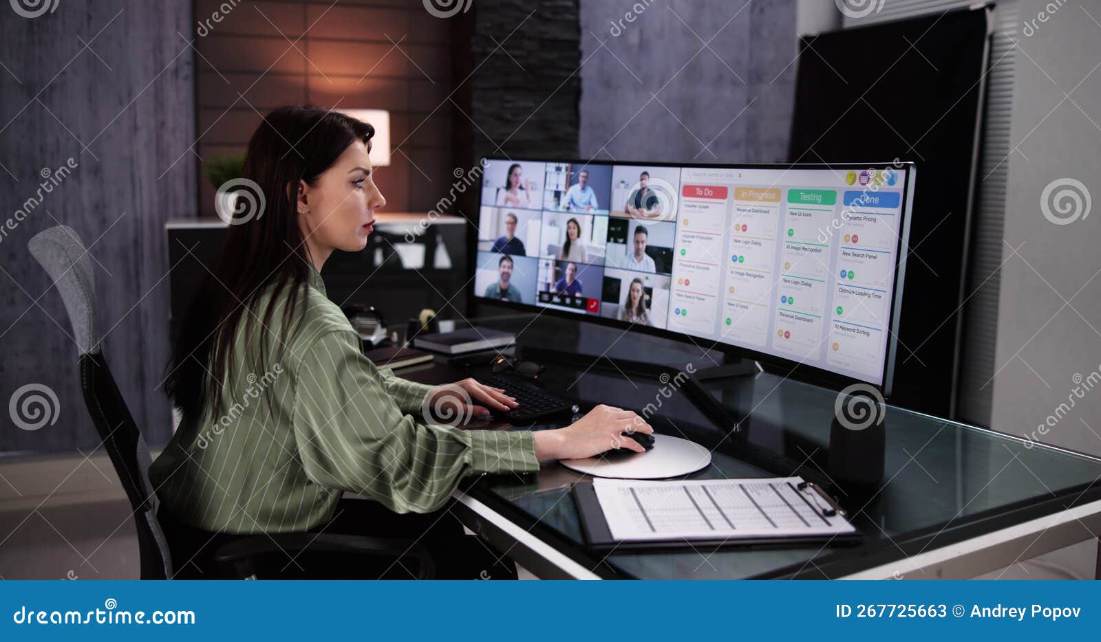 Online Virtual Video Conference Training Stock Image - Image of work ...