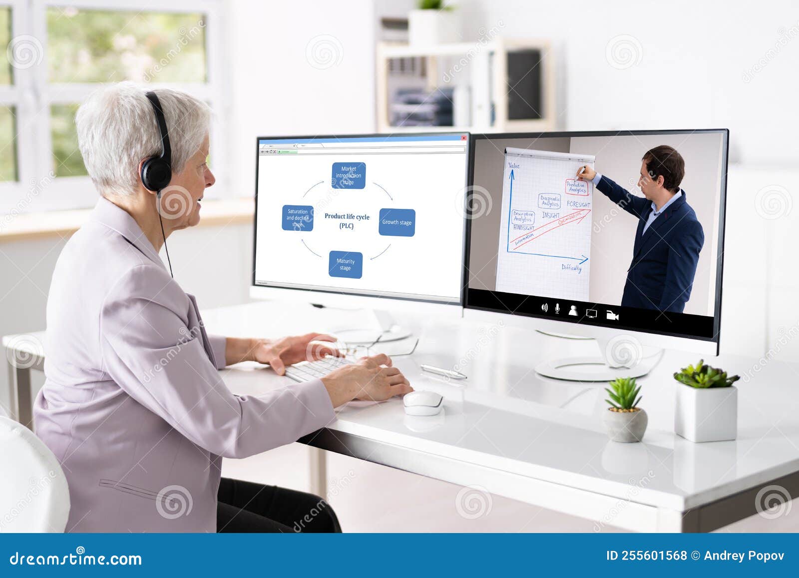 Online Virtual Video Conference Training Stock Photo - Image of ...