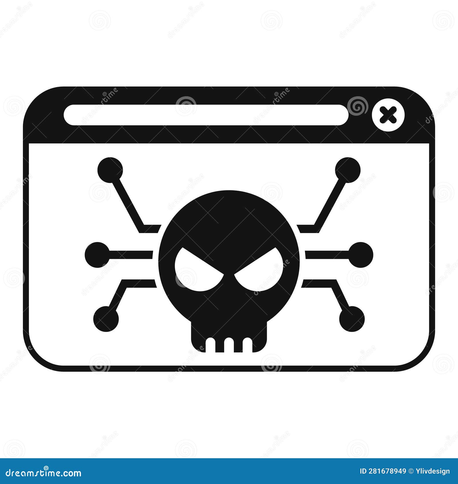 Online Virus Icon Simple Vector. Error Malware Stock Vector ...