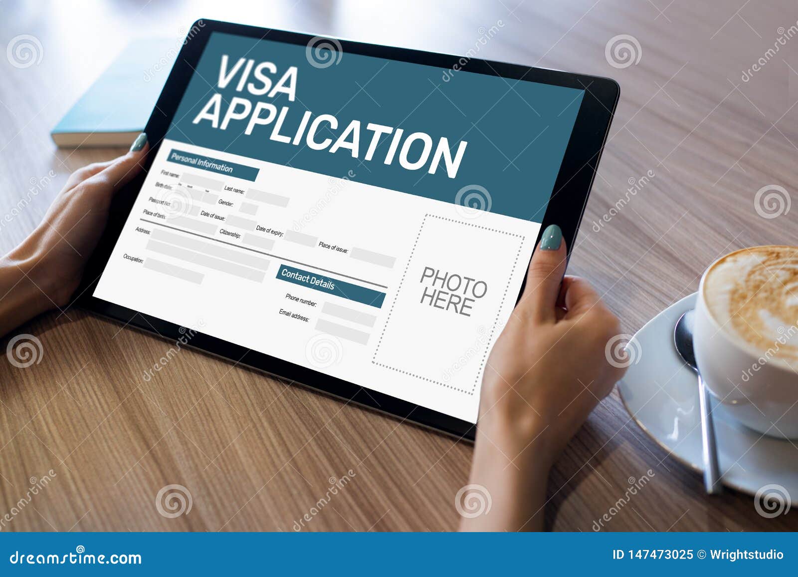 Online Visa Application Form on Screen. Country Visit Permit. Stock ...