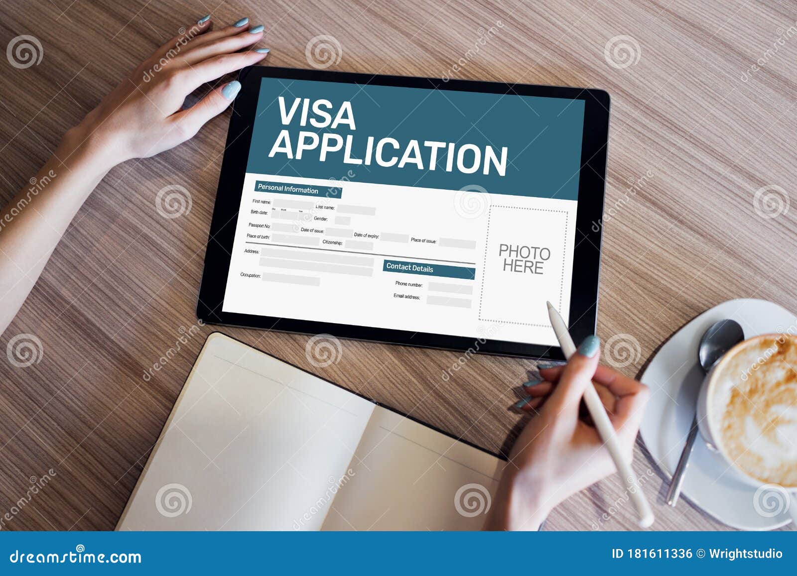 Online Visa Application Form on Screen. Country Visit Permit. Stock ...