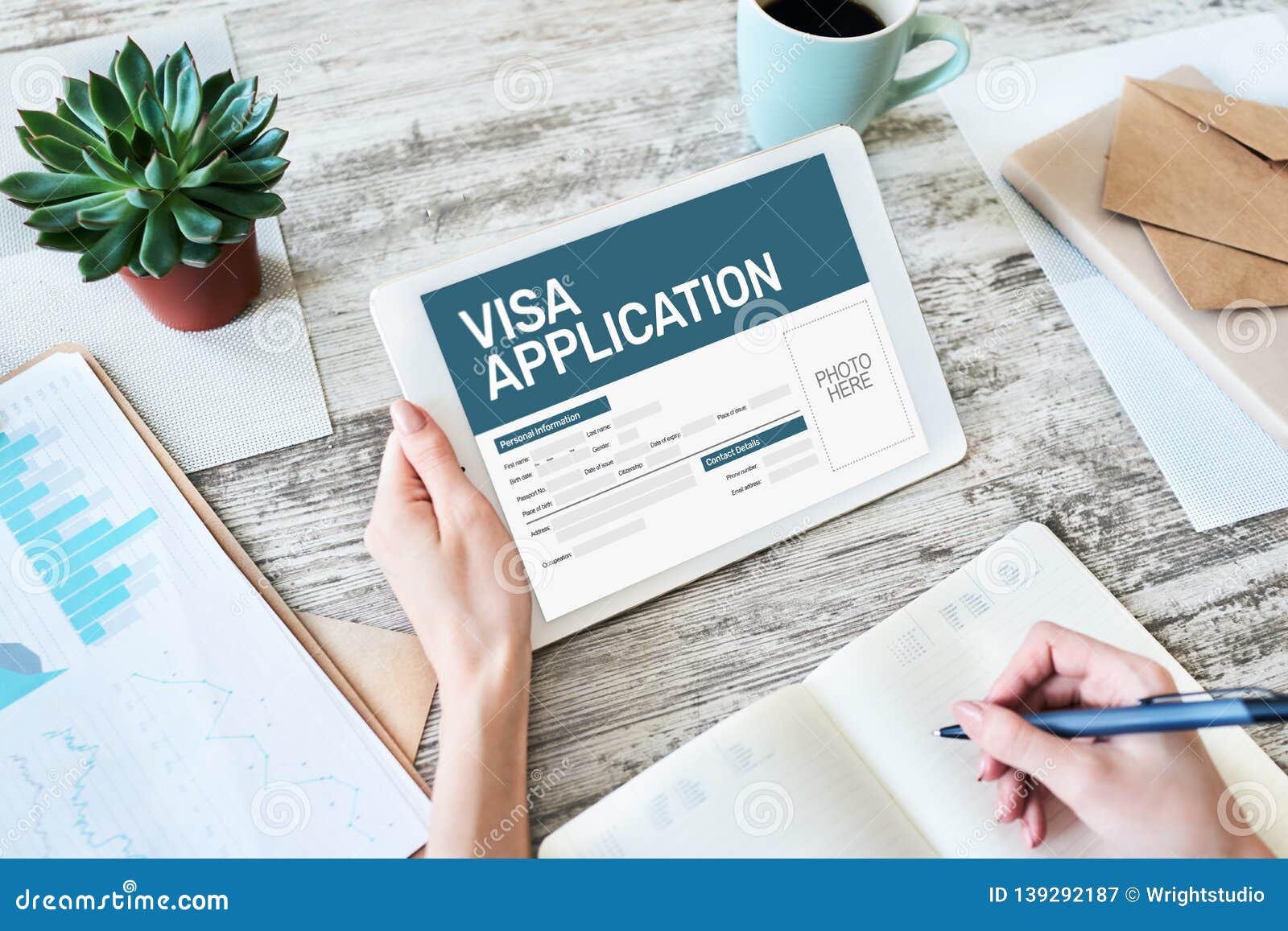 Online Visa Application Form on Screen. Country Visit Permit. Stock ...