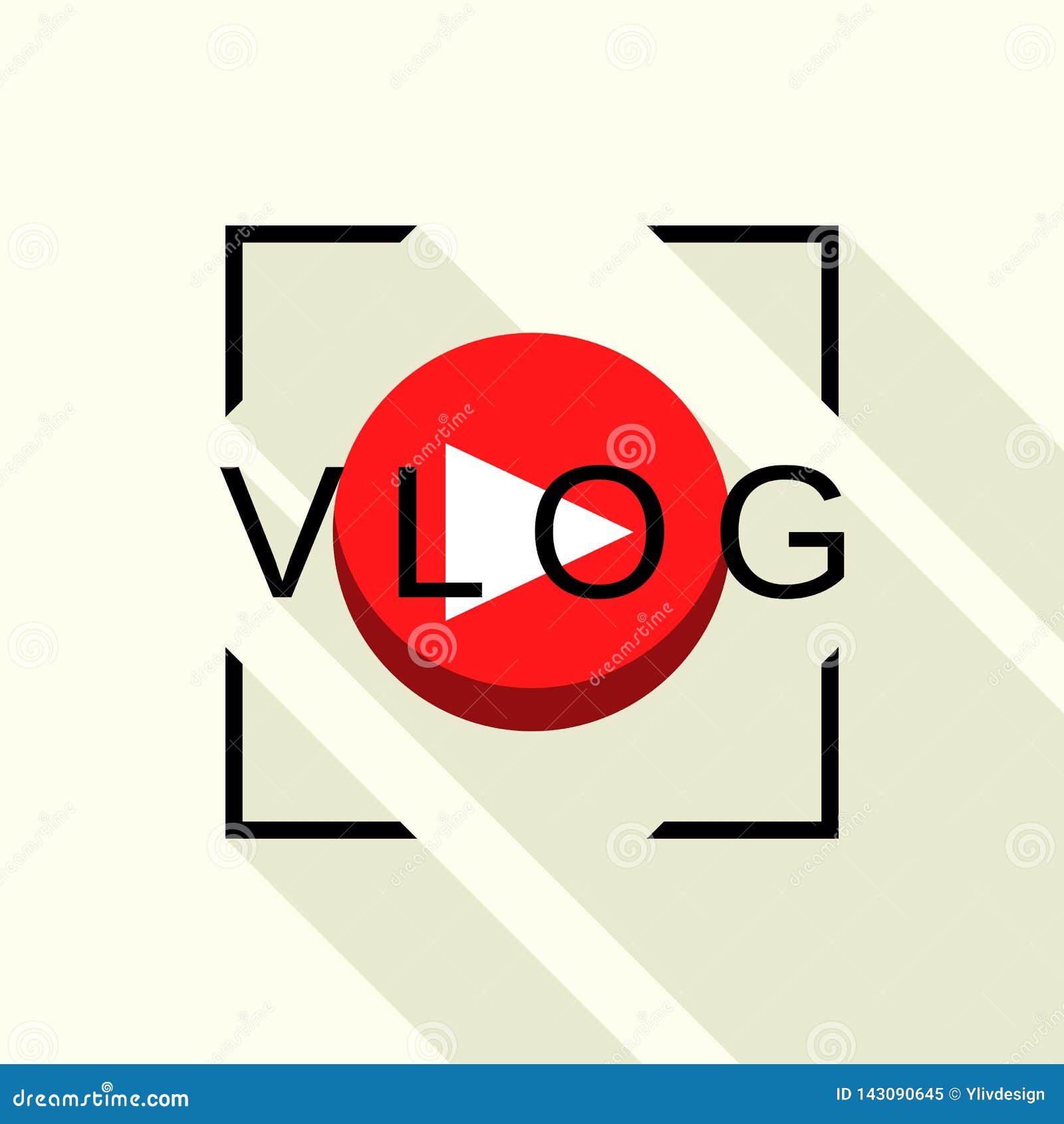 Online Vlog Logo, Flat Style Stock Vector - Illustration of mobile ...