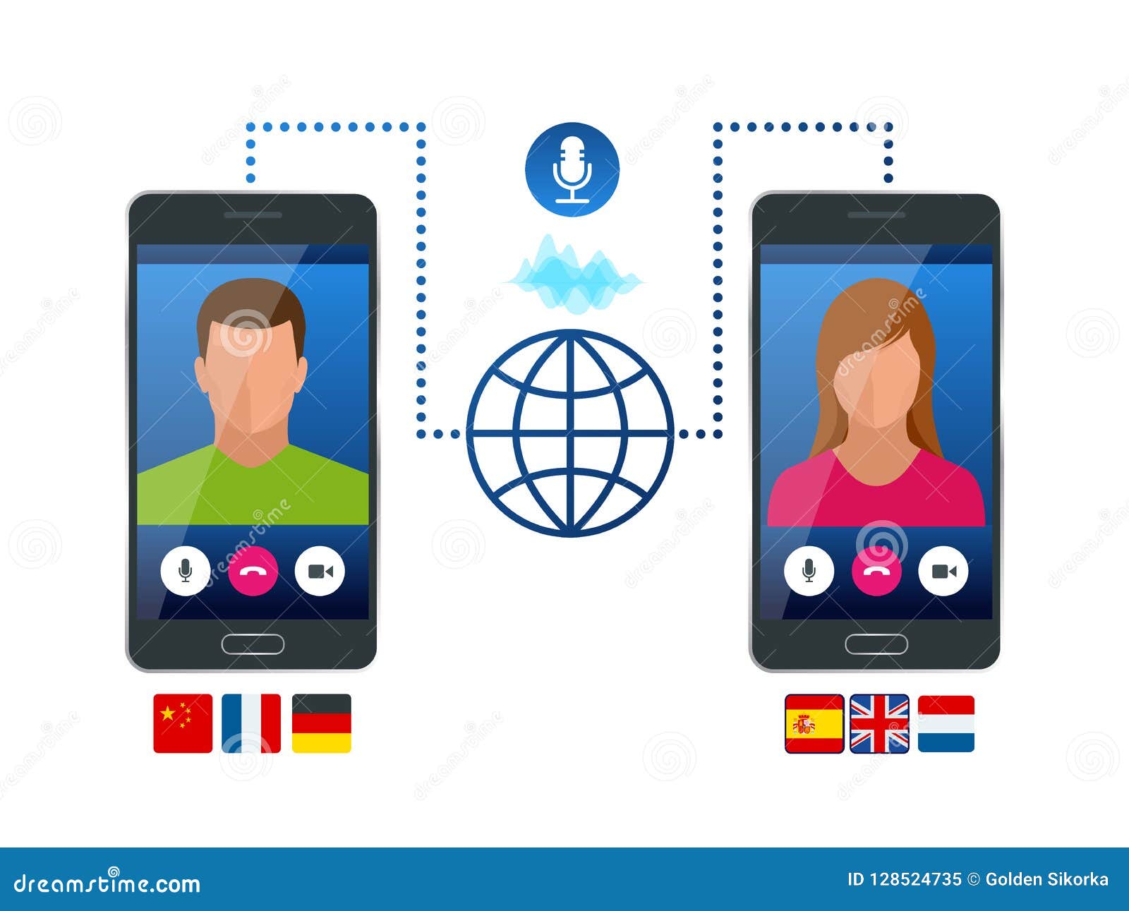 Online Voice Translator and Learning Languages Concept. E-learning ...