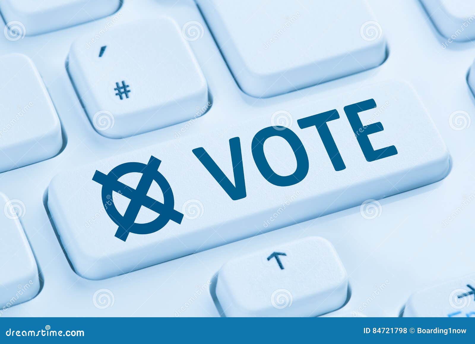Online Vote Button Election Internet Blue Computer Keyboard Stock Photo ...