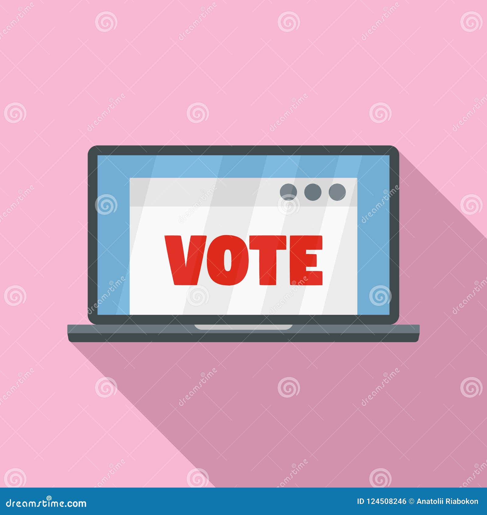 Online Vote Icon, Flat Style Stock Illustration - Illustration of ...