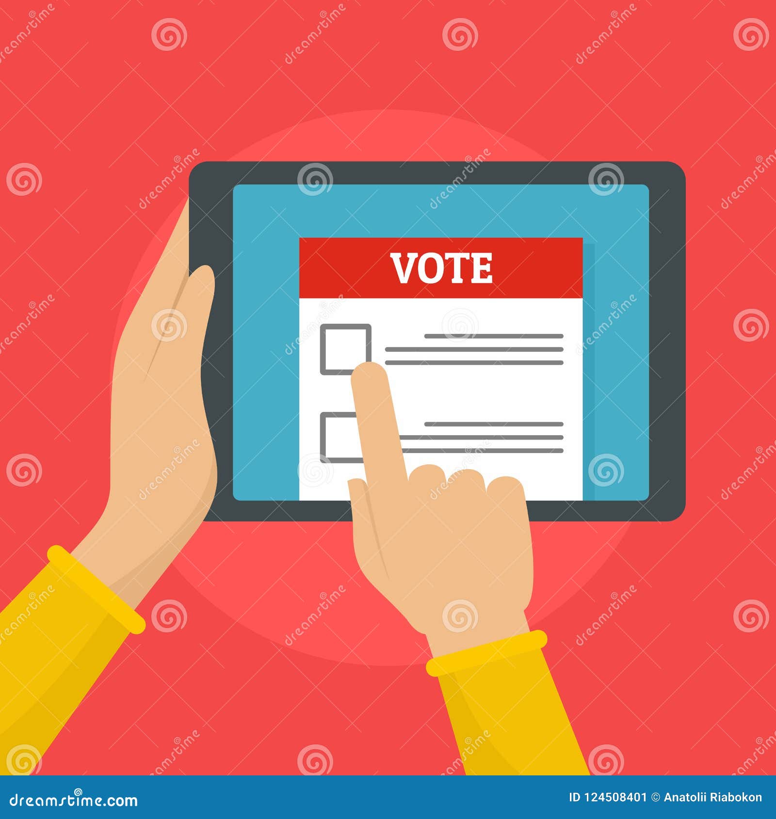 Online Voting Background, Flat Style Stock Illustration - Illustration ...
