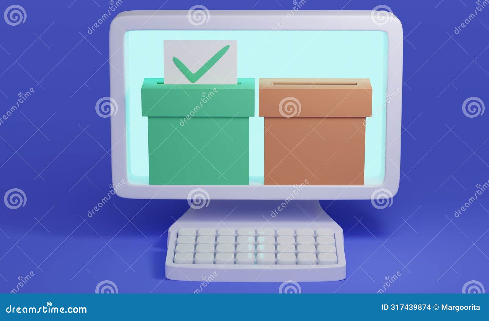 Online Voting Concept. 3d Rendering Stock Illustration - Illustration ...