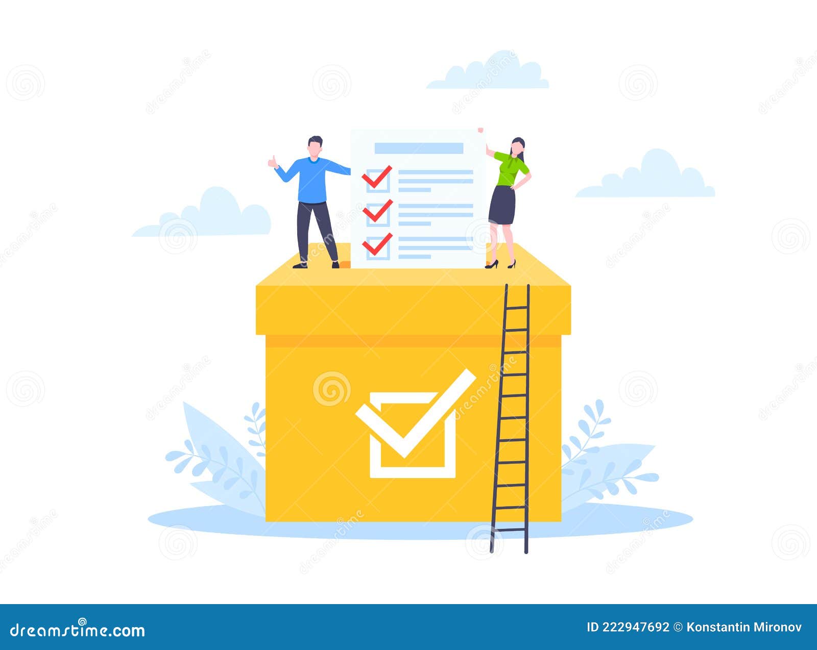 Online Voting Concept Flat Style Design Vector Illustration. Tiny ...