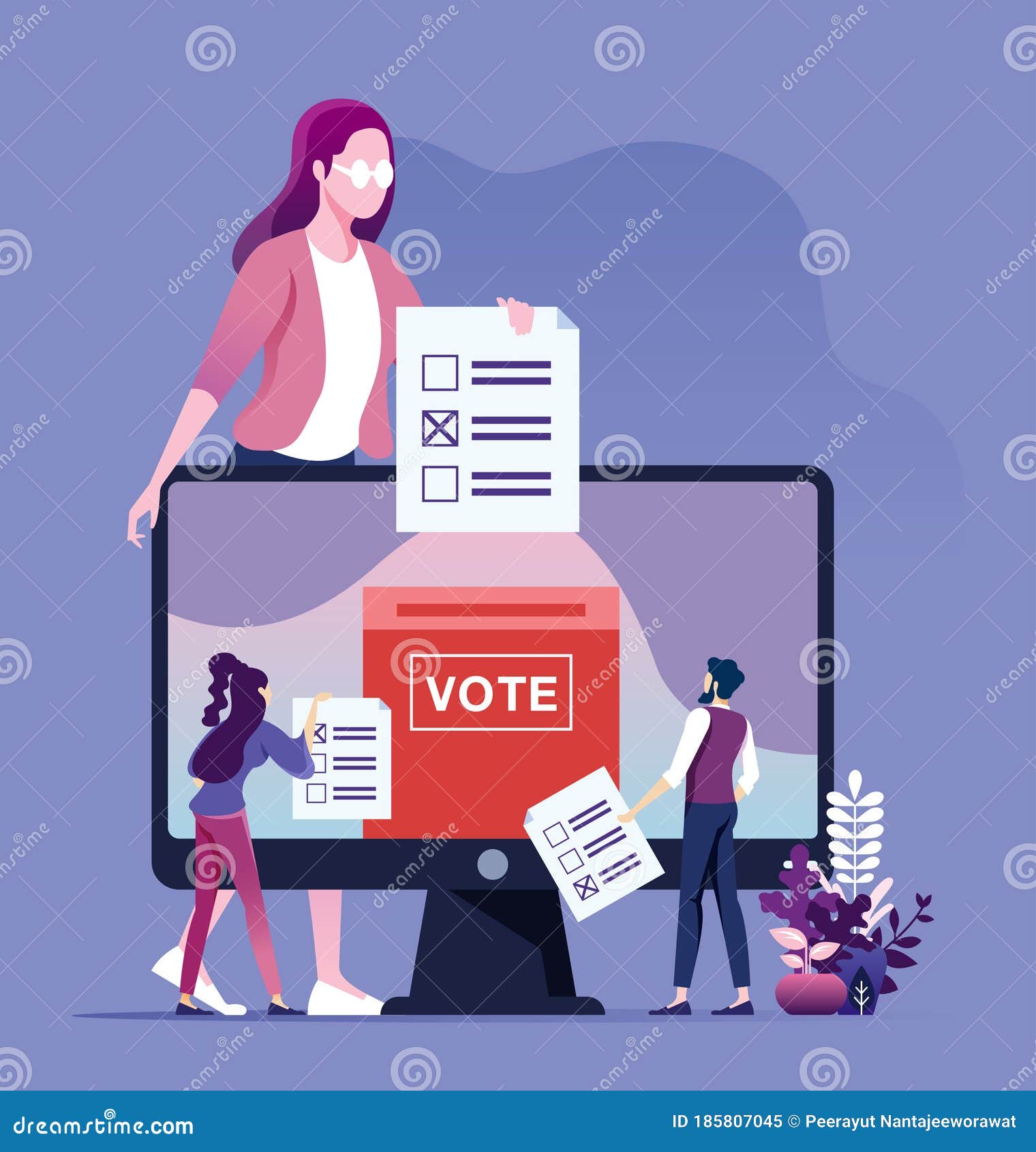Online Voting Concept, Modern Flat Vector Illustration Stock Vector ...
