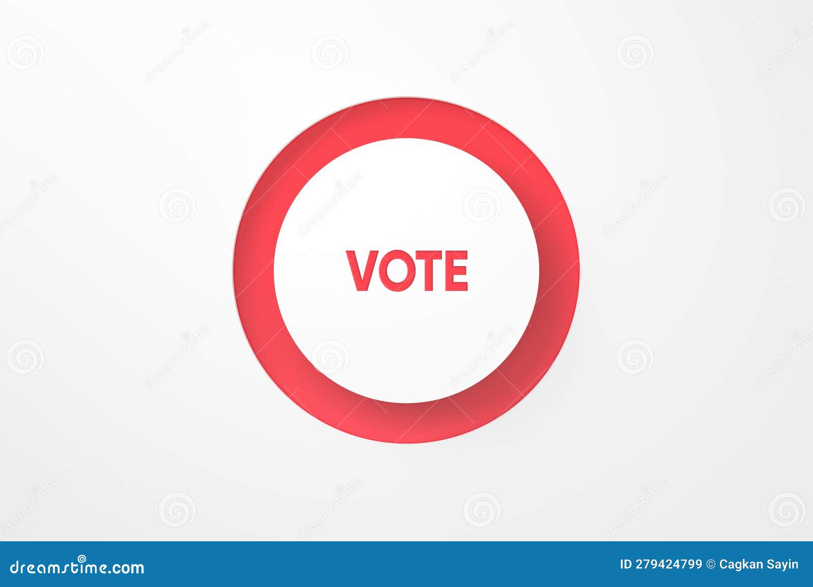 Online Voting Concept. Push Button with the Word Vote on White ...