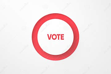 Online Voting Concept. Push Button with the Word Vote on White ...