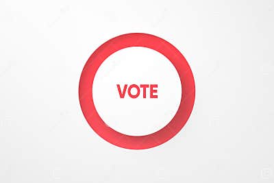 Online Voting Concept. Push Button with the Word Vote on White ...