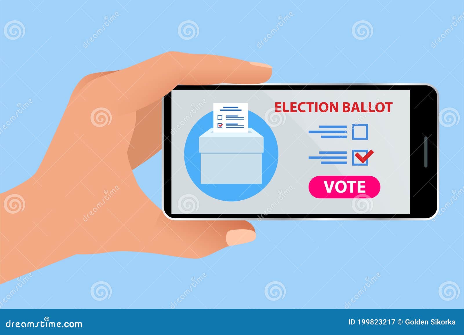 Online Voting and Election Concept. E-voting, Election Internet System ...