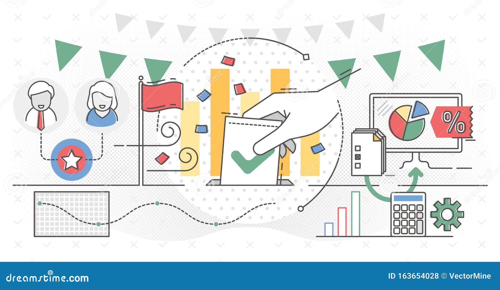 Online Voting System Showing Check Mark On Laptop Screen Stock Photo ...