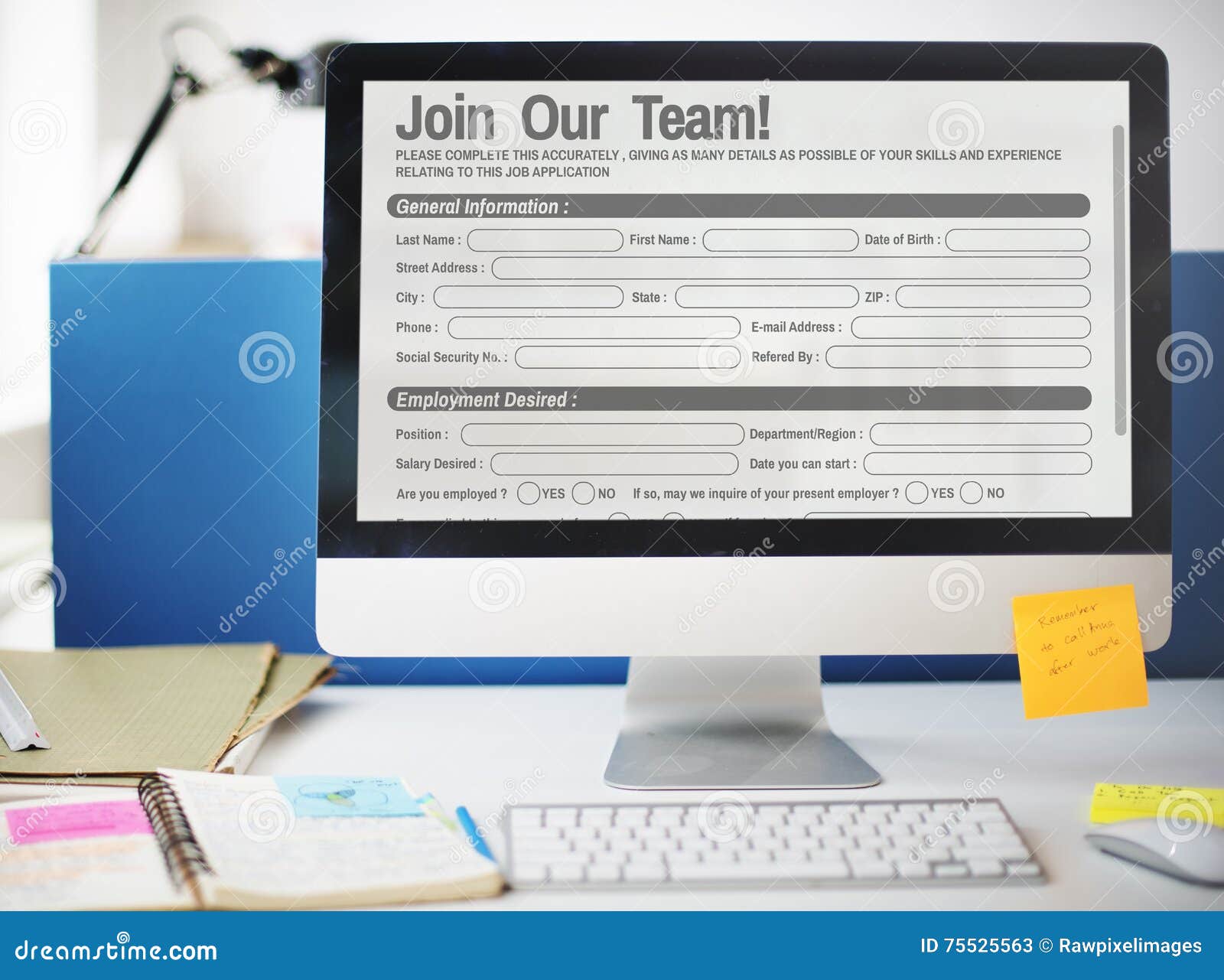 Online Web Job Application Form Concept Stock Image - Image of team ...