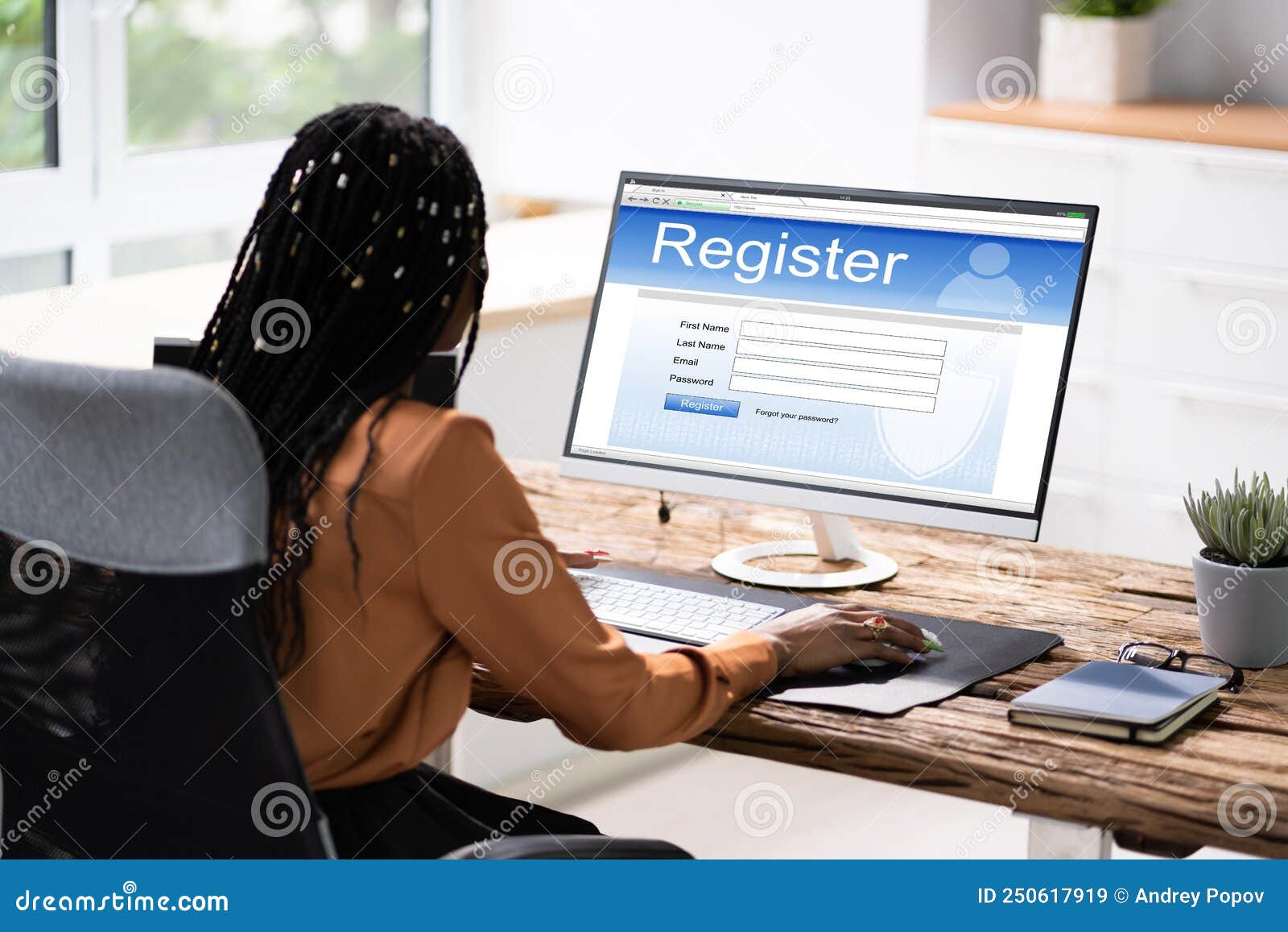 Online Web Registration Form on Website Stock Illustration ...