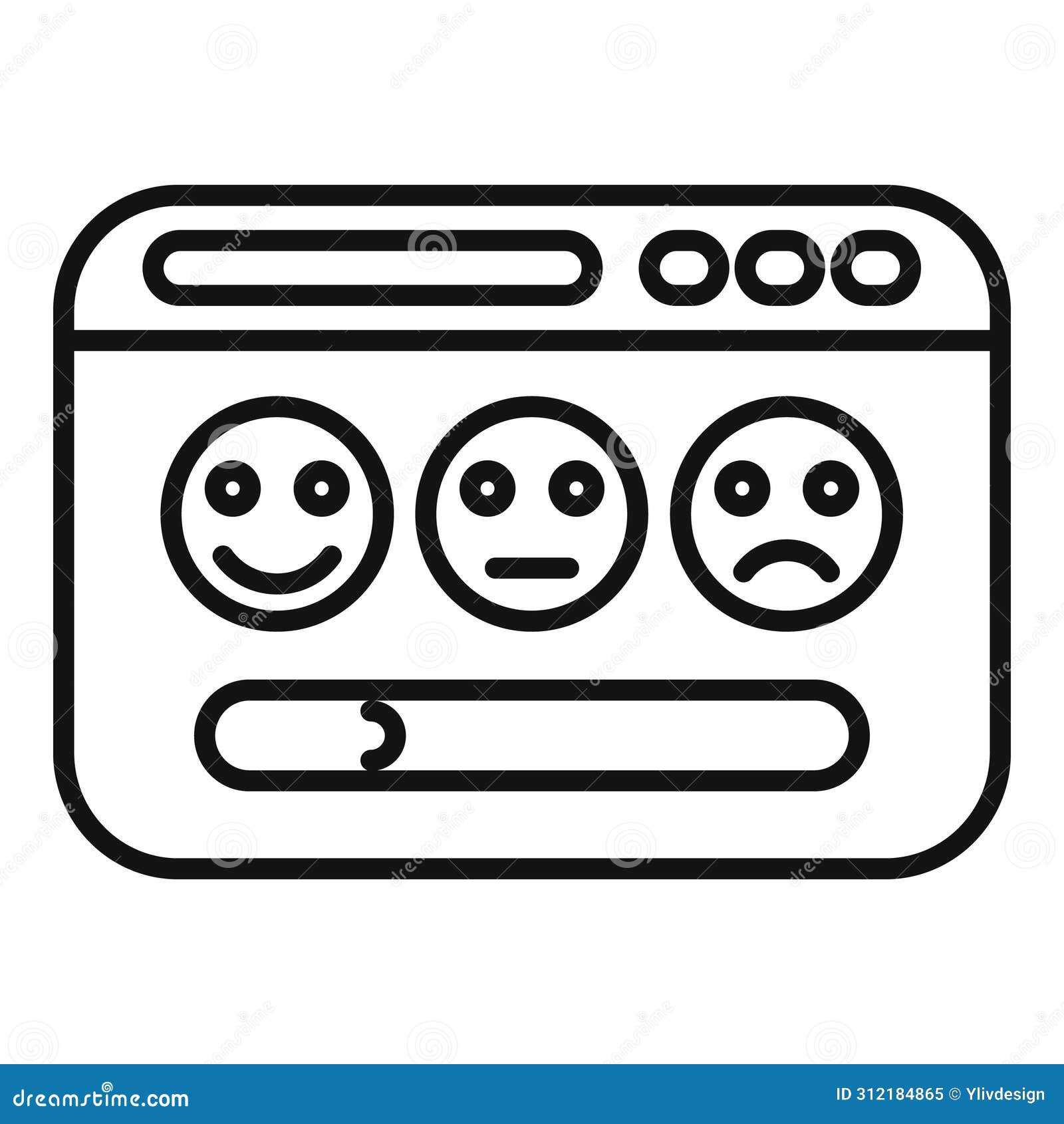 Online Web Survey Icon Outline Vector. Smiley Fail Emoji Stock Vector ...