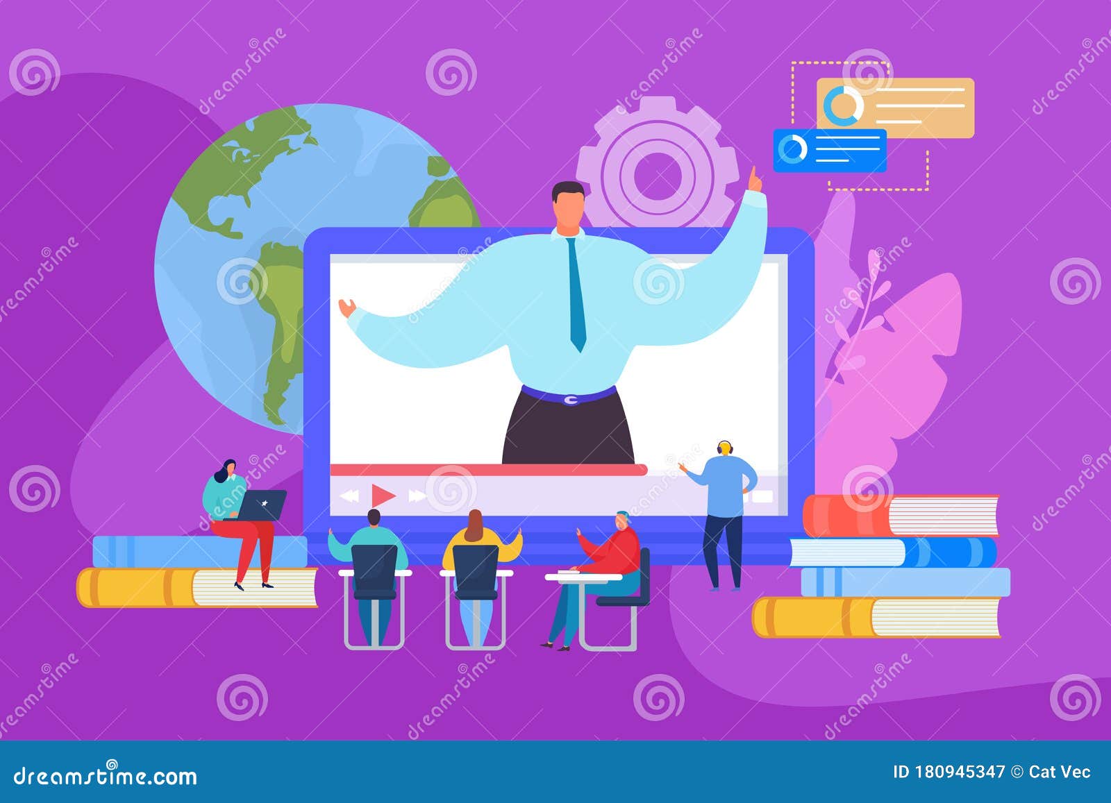 Team Learning Conceptual Illustration Cartoon Vector | CartoonDealer ...