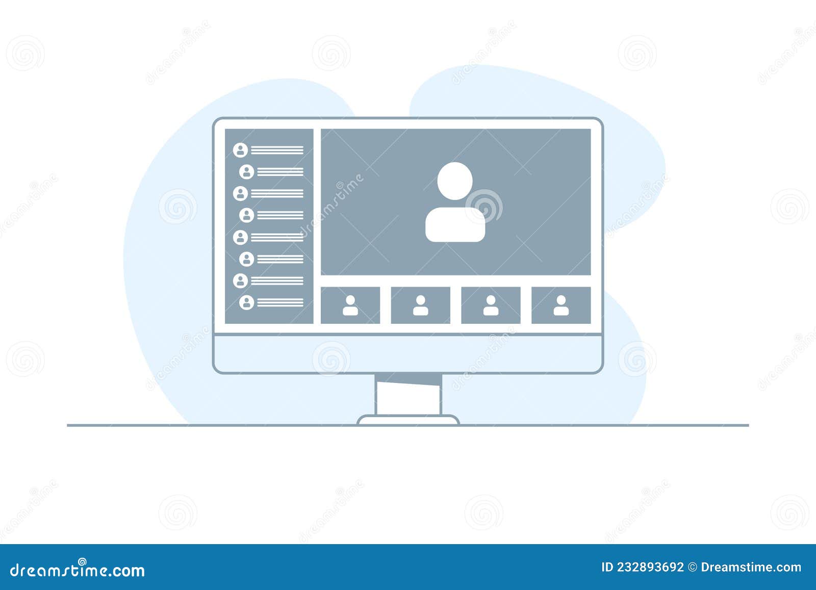 Online Webinar on Computer Screen. Concept Online Call Stock Vector ...