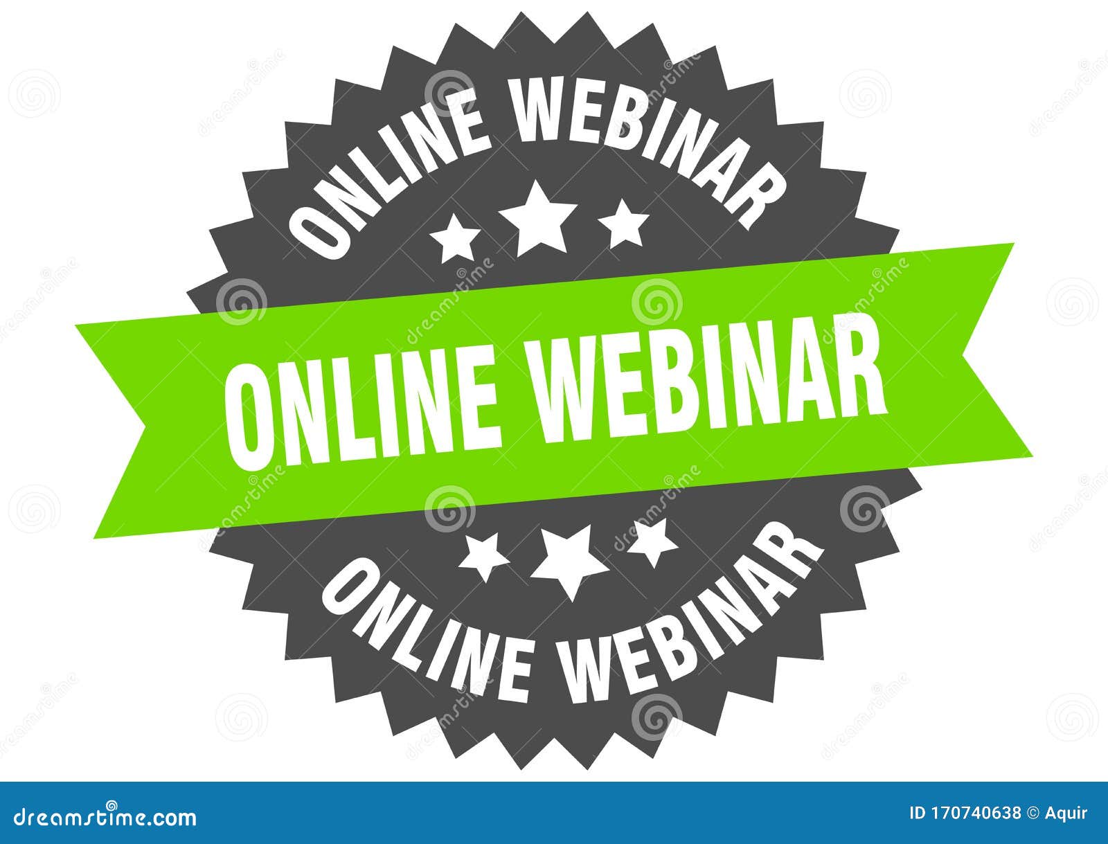 Online Webinar Sign. Online Webinar Circular Band Label. Online Webinar ...
