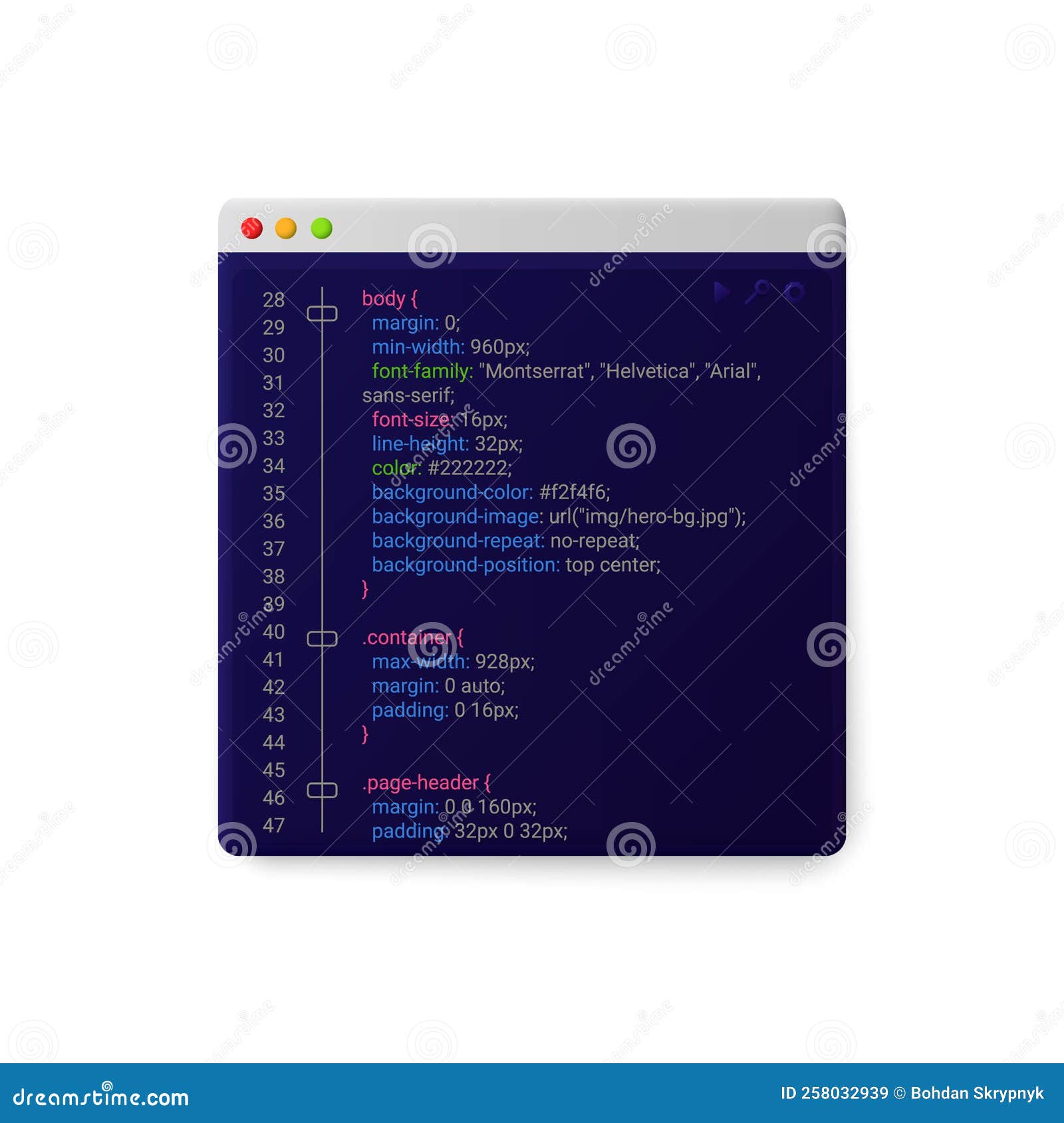 Online Windows Site with Code Template Stock Vector - Illustration of ...