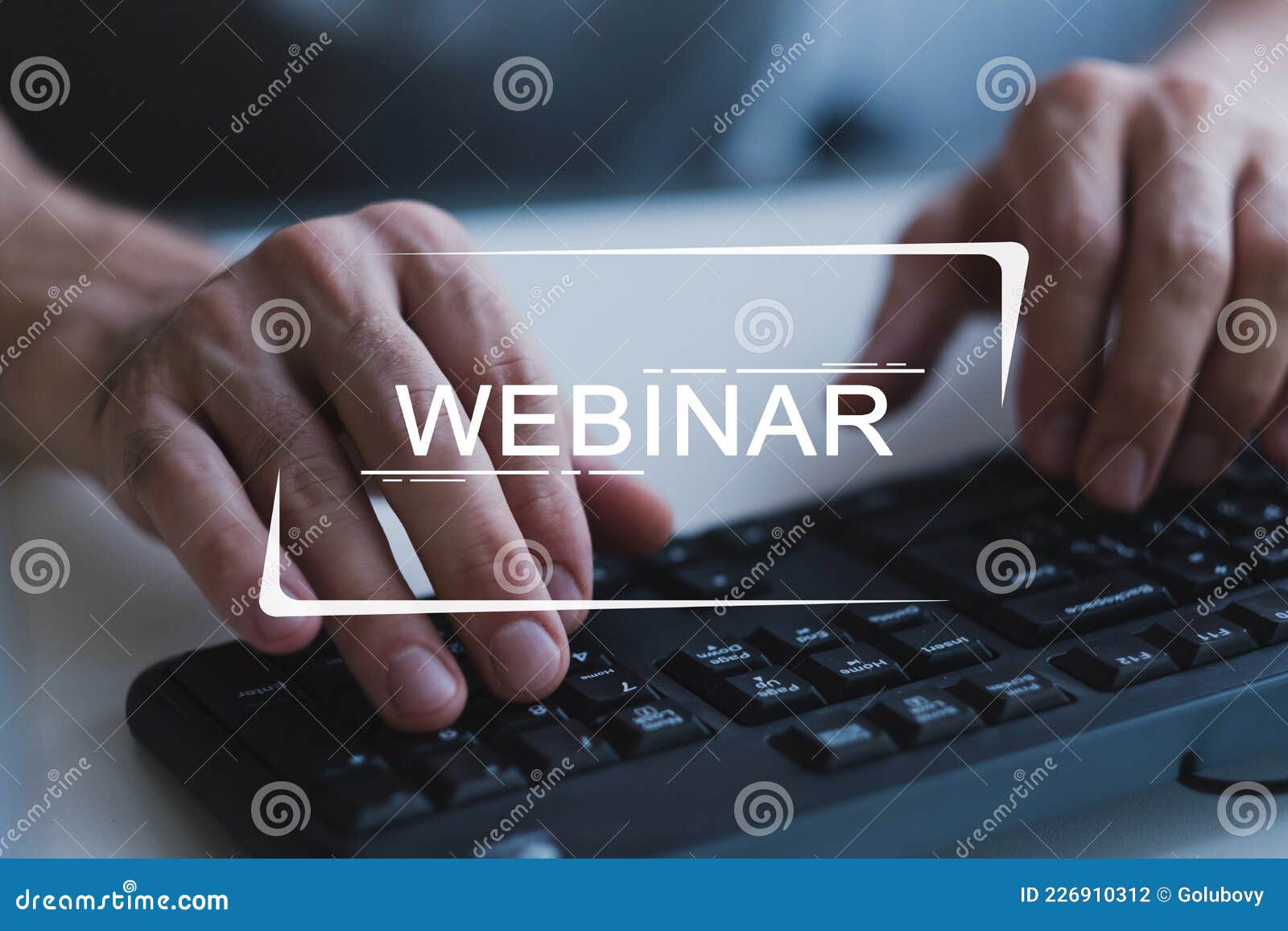 Online Work Webinar Virtual Study Hands Keyboard Stock Photo - Image of ...